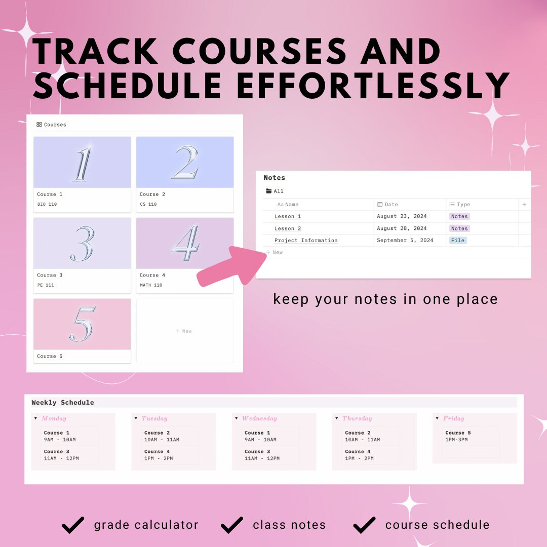 Cool Notion Template Student Planner | College/university Planner ...