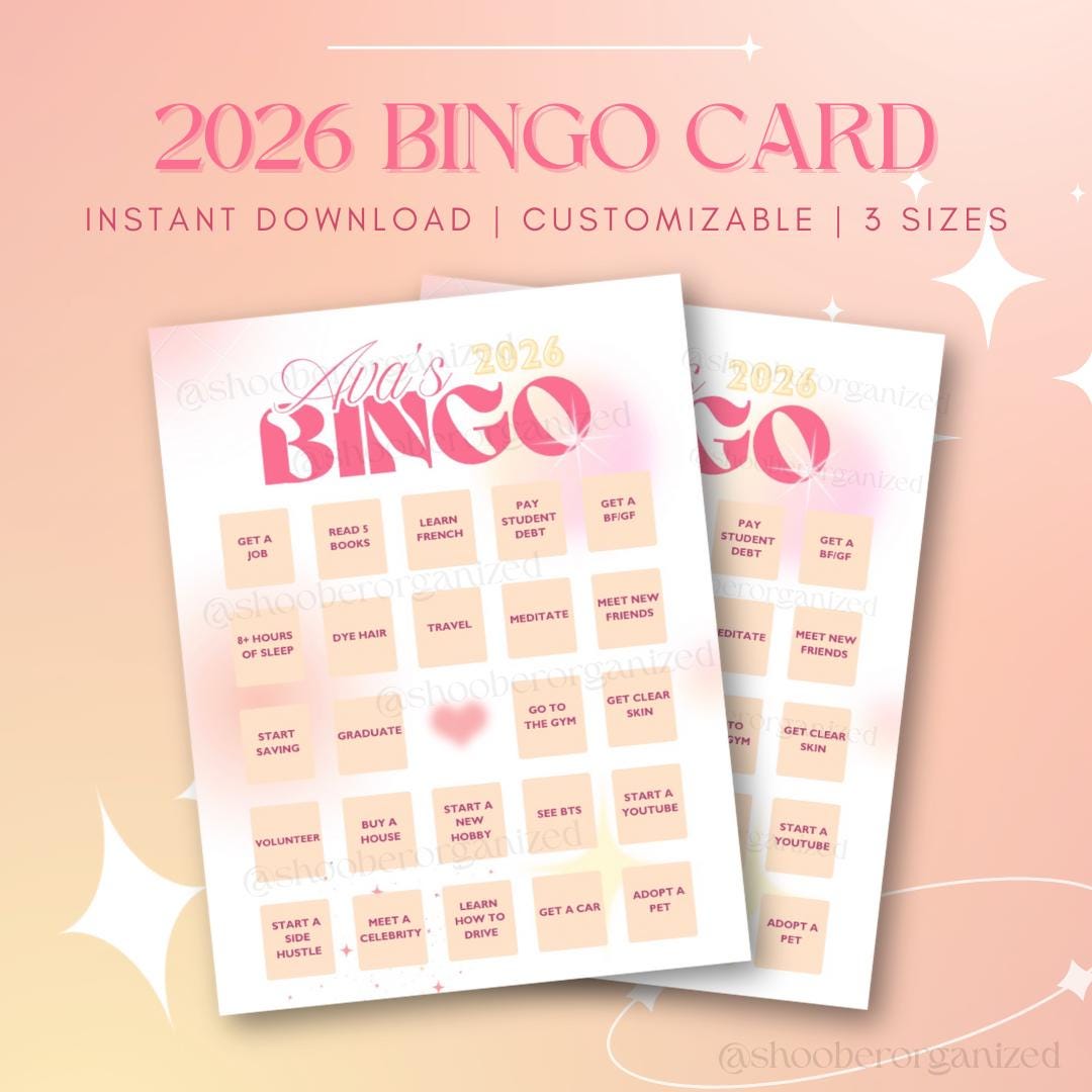 2026 Manifestation Bingo Card Template | Aesthetic Canva Template | New ...