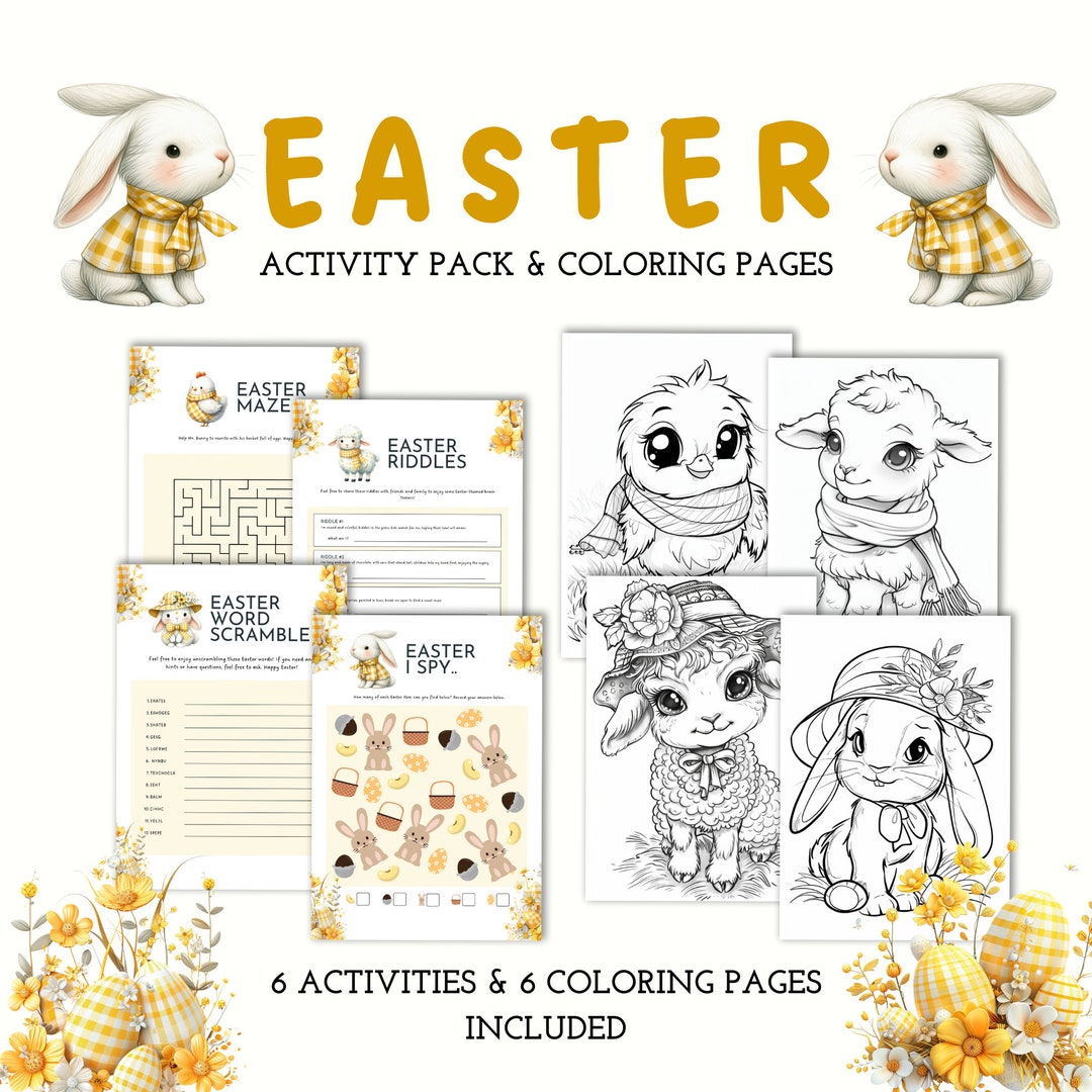 12 Easter Kids Activity Bundle - Children's Games and Coloring Pack ...