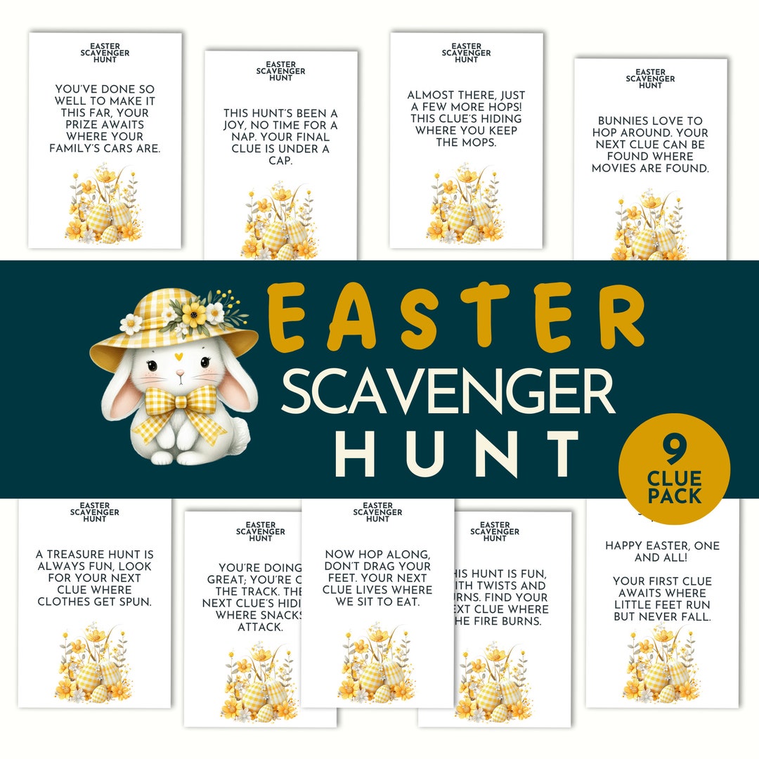 Easter Scavenger Hunt for Kids With Easter Bunny Letter - Printable PDF ...