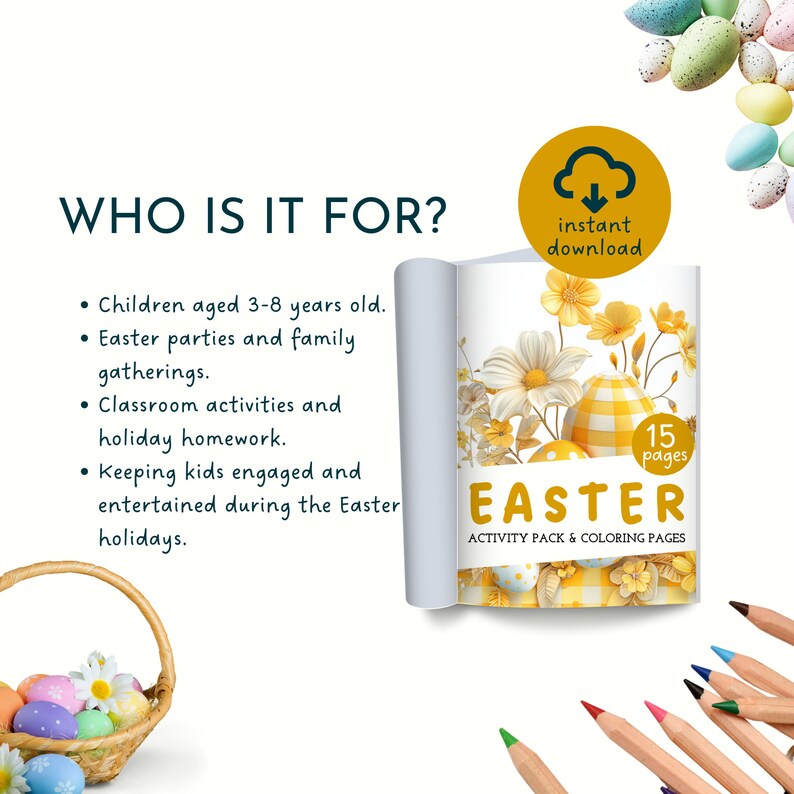 12 Easter Kids Activity Bundle - Children's Games and Coloring Pack ...