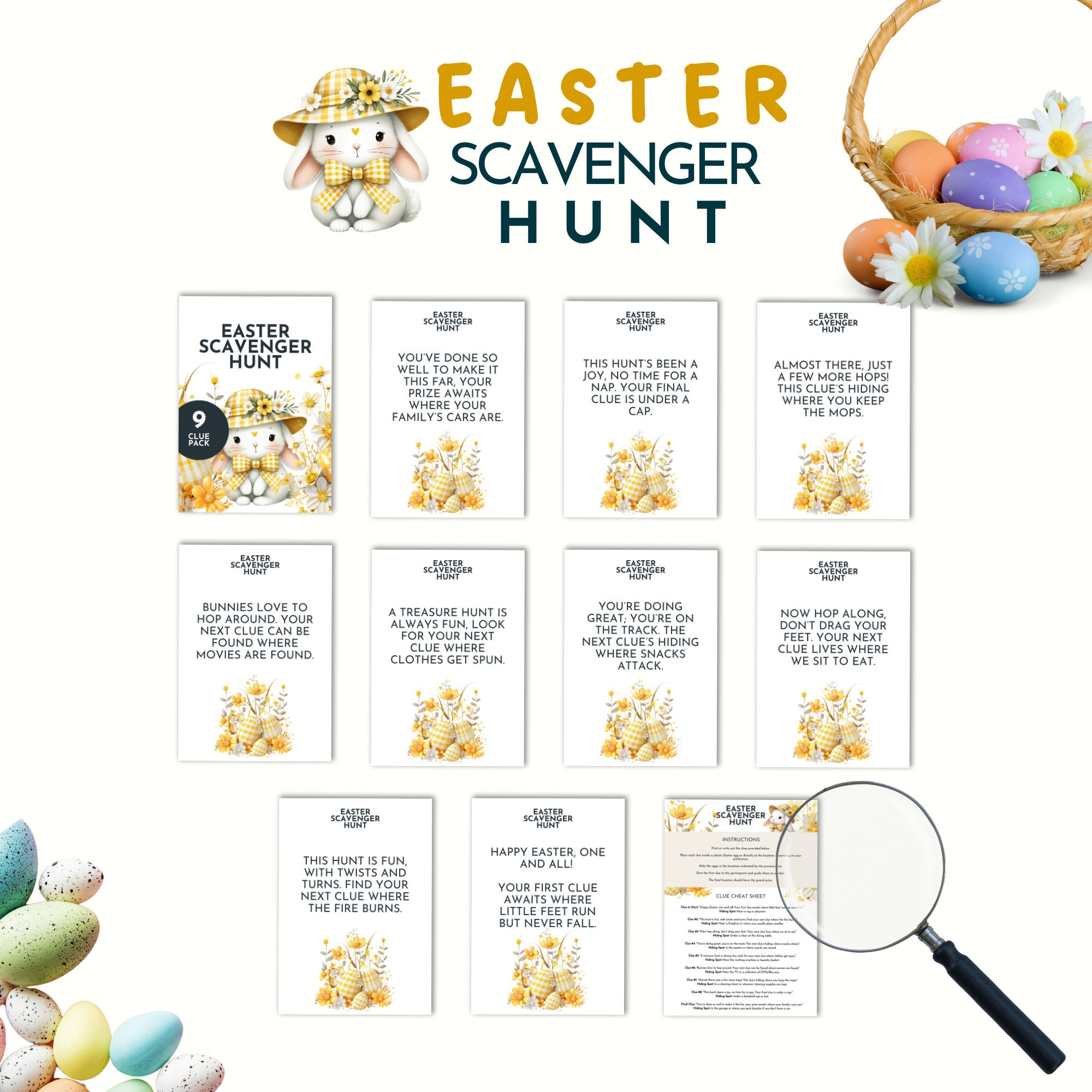 Easter Scavenger Hunt for Kids With Easter Bunny Letter - Printable PDF ...