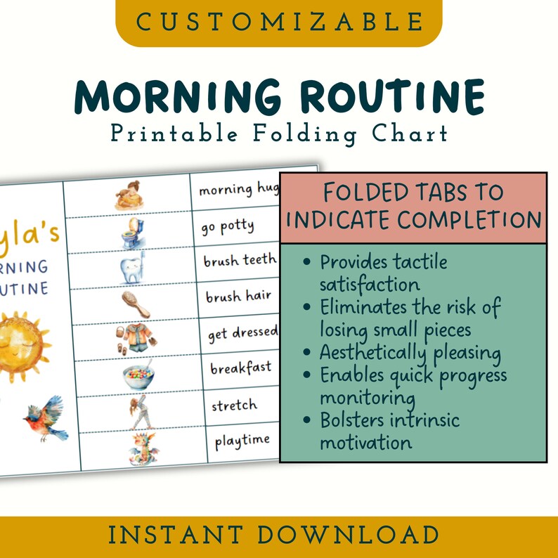 Flip Routine Chart, Morning Routine, Kids Routine Chart, Visual ...