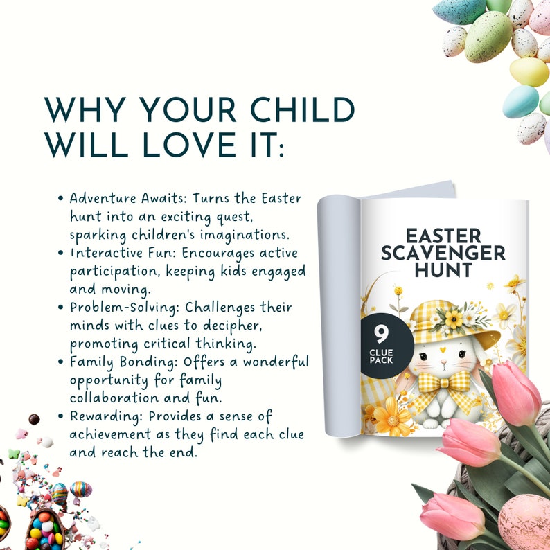 Easter Scavenger Hunt for Kids With Easter Bunny Letter - Printable PDF ...