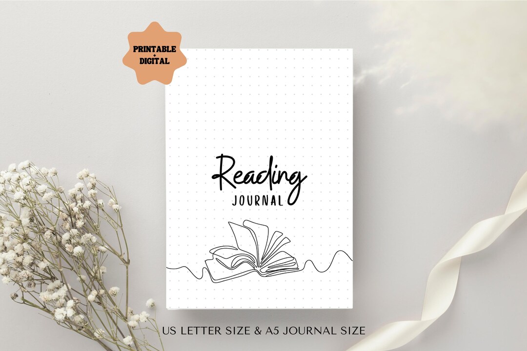 Reading Journal Cover Page | PRINTABLE Journal Page | Book Journal Page ...