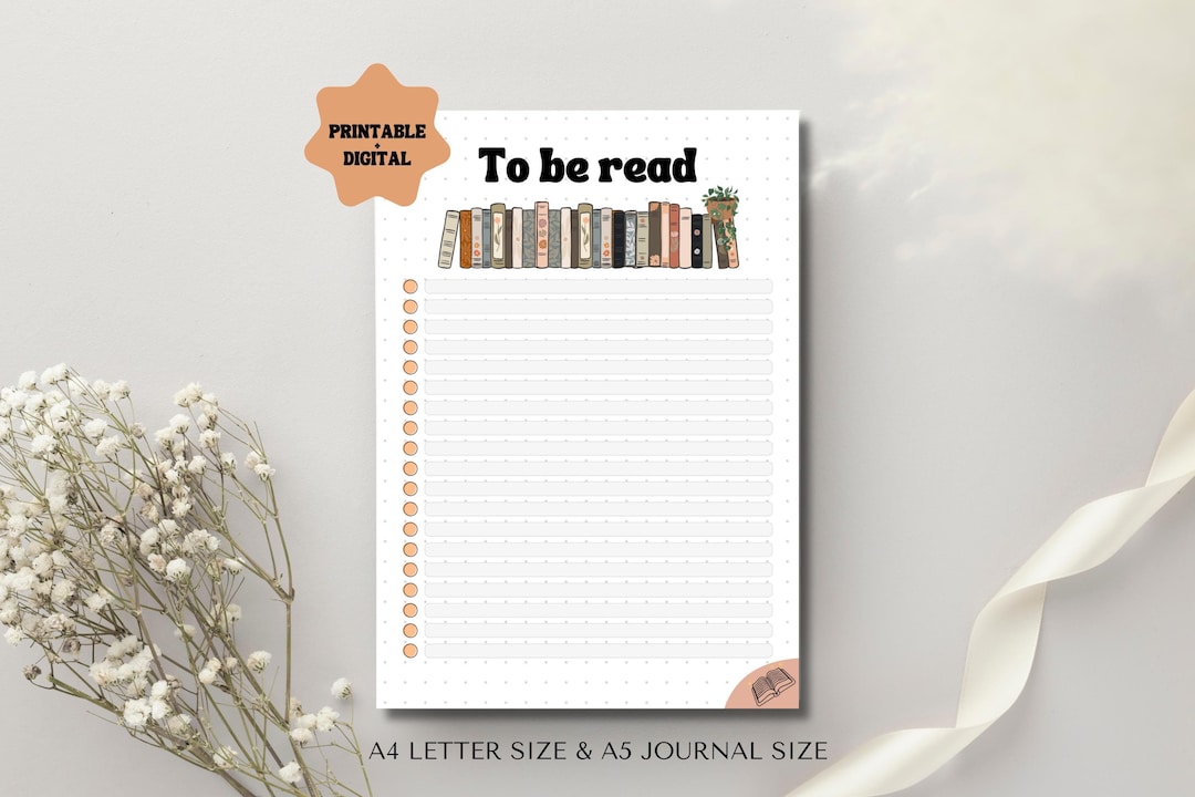 To Be Read | TBR List | PRINTABLE Journal Page | Book Journal Page ...