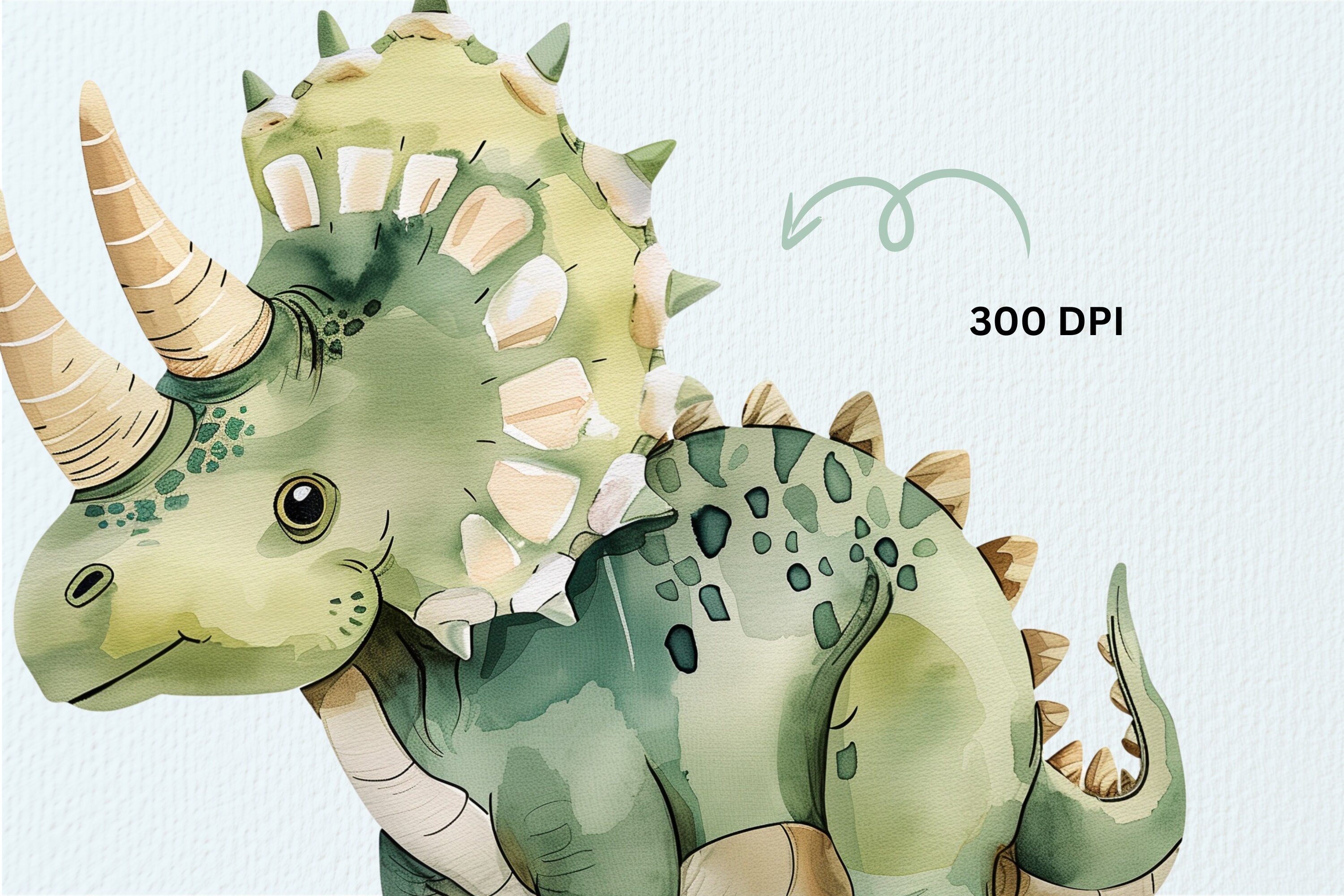 Watercolor Dinosaur Clipart Bundle Cute Dino Clip Art Dinosaur Birthday ...