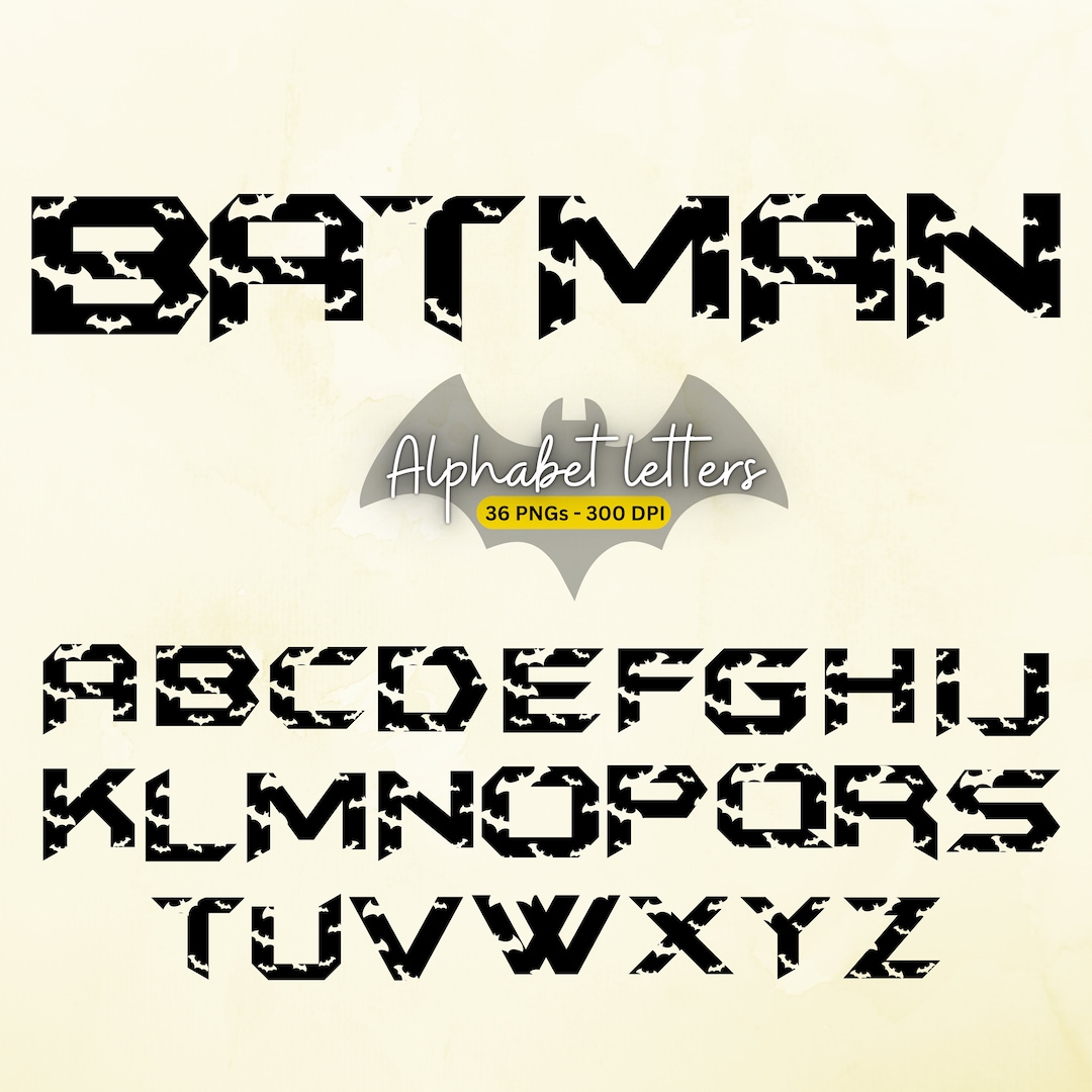Batman PNG / Batman Letters / Batman Font / Batman Paquete de descarga ...