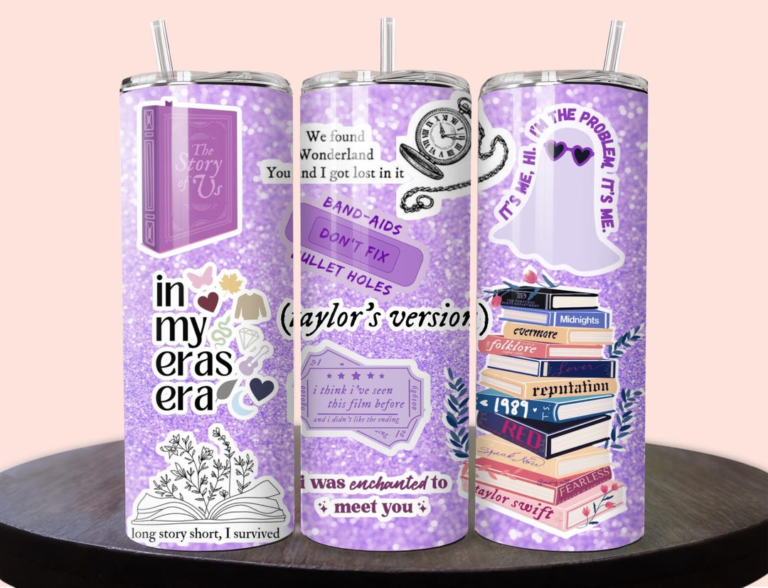 Taylor Swift 20oz Skinny Tumbler Wrap Design the Eras Tour Swiftie ...