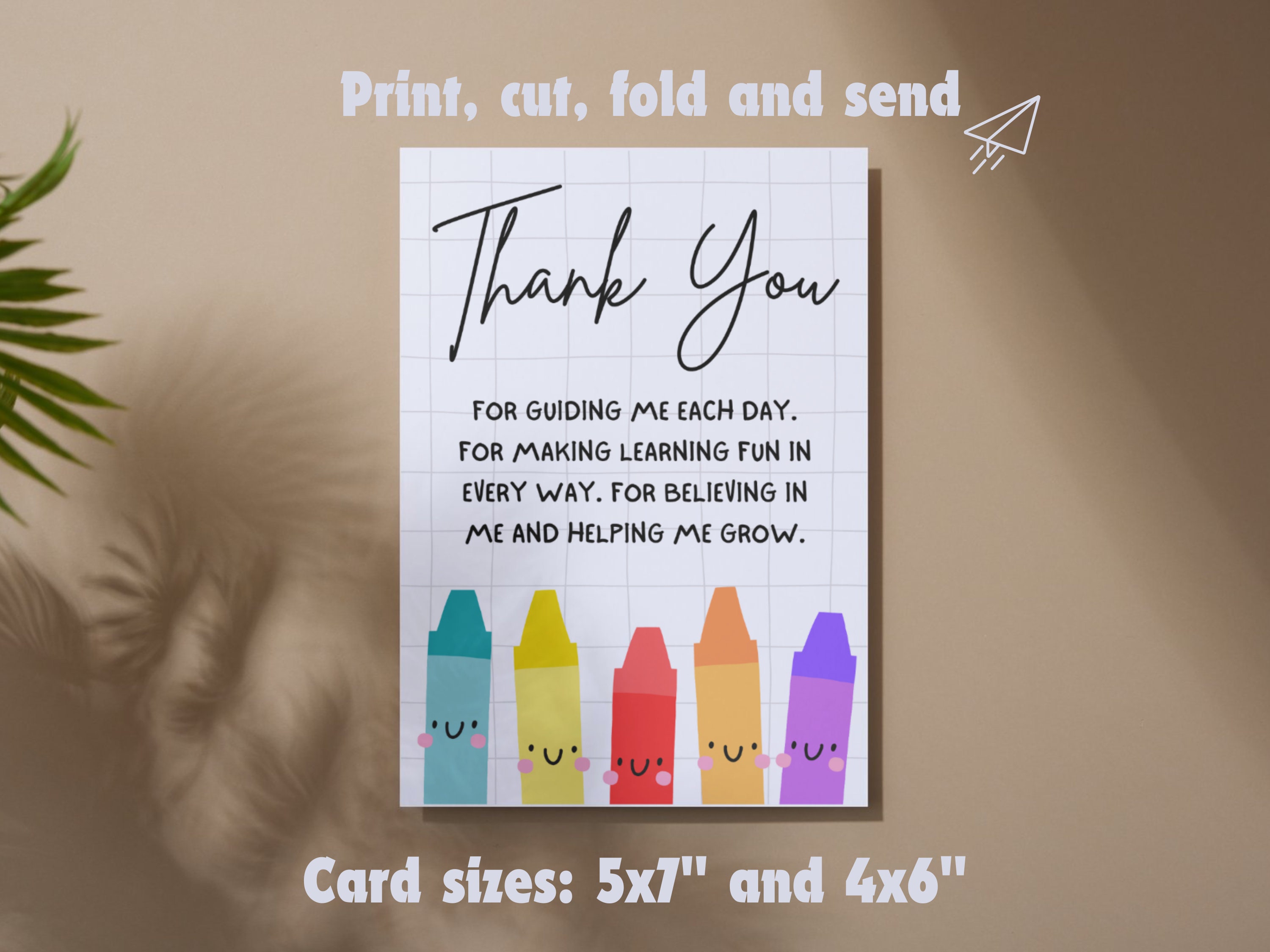 Thank You Teacher Card Printable End of School Teacher Thank You and ...
