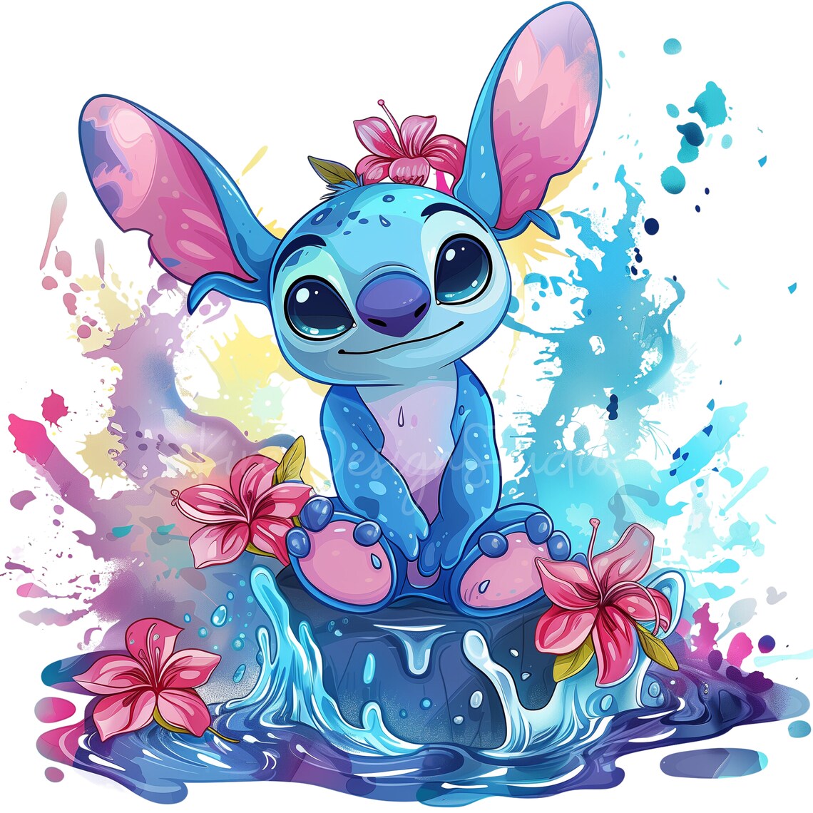 Stitch Splash and Watercolor PNG Bundle Stitch PNG Lilo and Stitch PNG ...