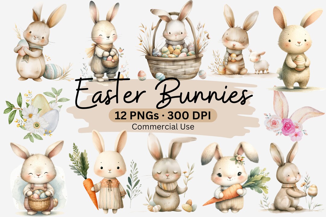 Easter Bunny Clipart PNG Easter Rabbit Clip Art Easter Bunnies Nursery ...