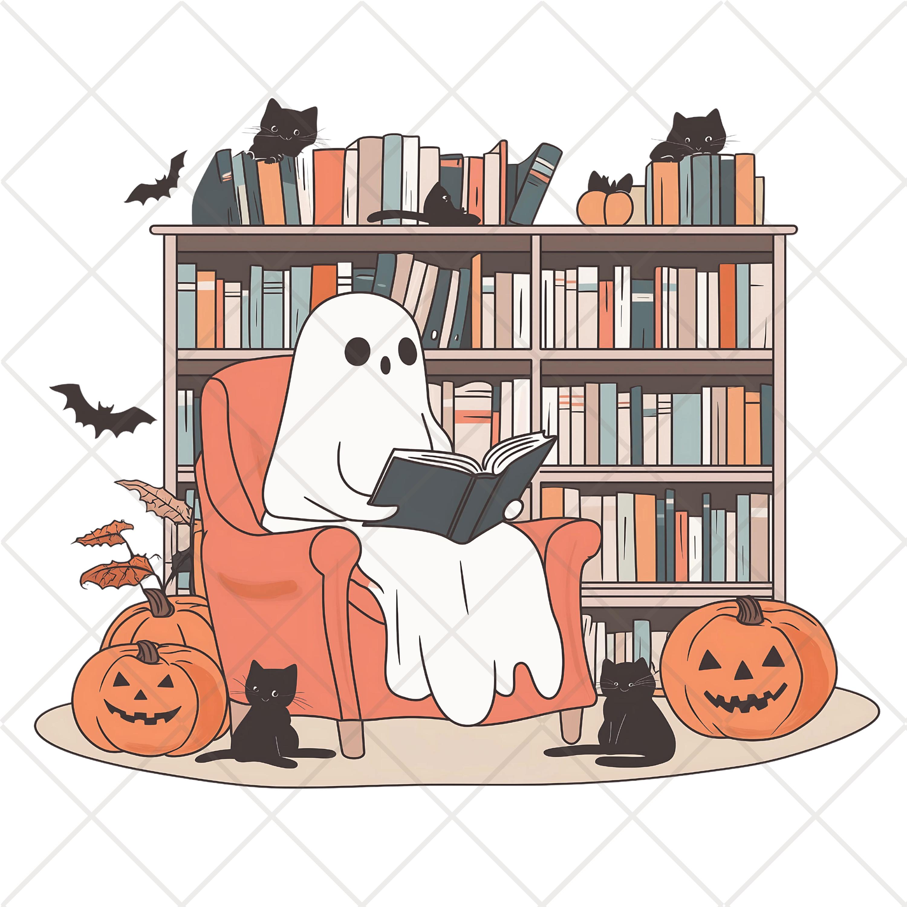 Halloween Ghost PNG Ghost Reading Book Halloween Book Club PNG Ghost ...