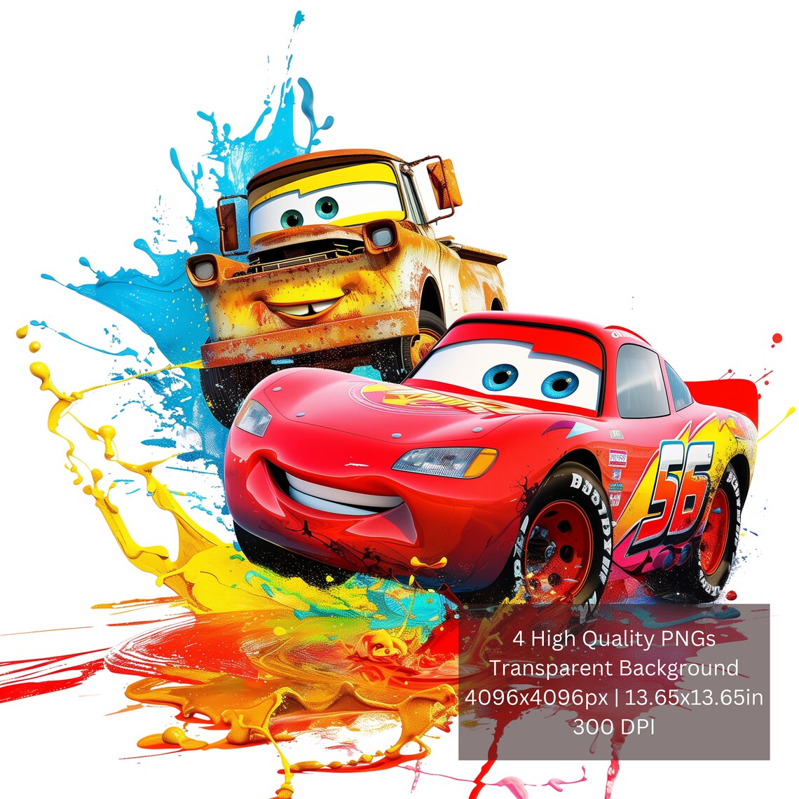 Cars Lightning Mcqueen PNG Cars Splash and Watercolor Cars PNG ...