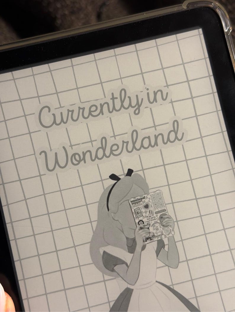 Currently in Wonderland Kindle Lock Screen, Book Lover Wallpaper ...