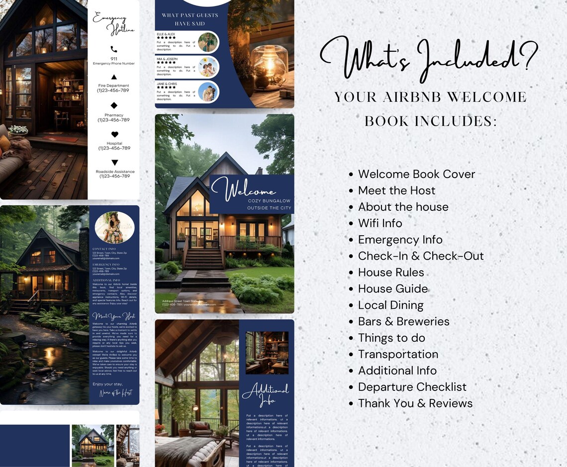 Customizable Airbnb Welcome Booklet Template | Host Welcome Guide ...