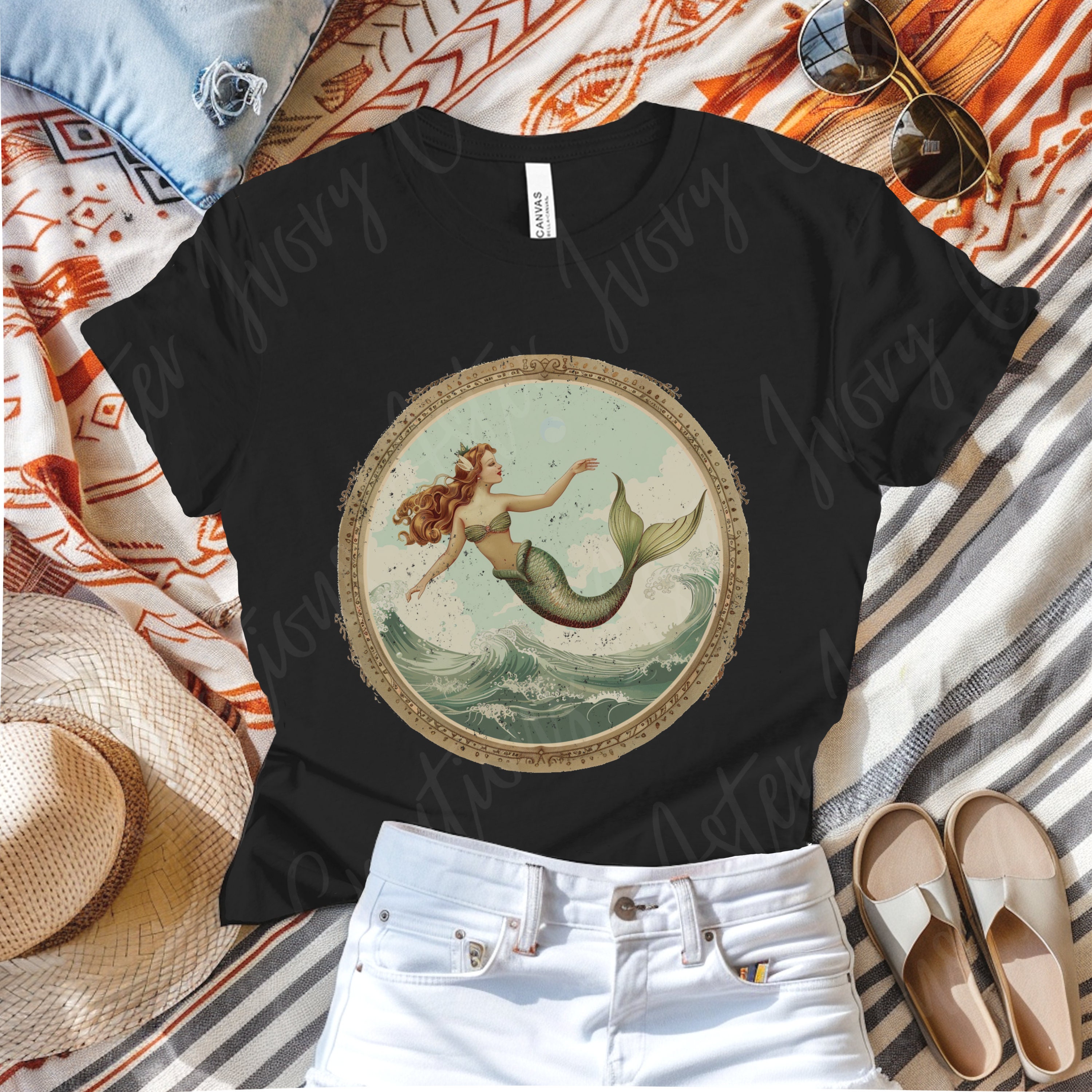 Vintage Mermaid Shirt,womens Mermaid Shirt,mermaid Lover Gift,cute ...