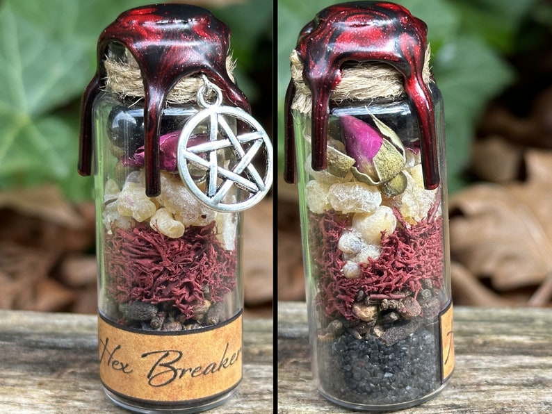 Hex Breaker Spell Jar | Witchcraft Altar Decor | Hex Removal ...