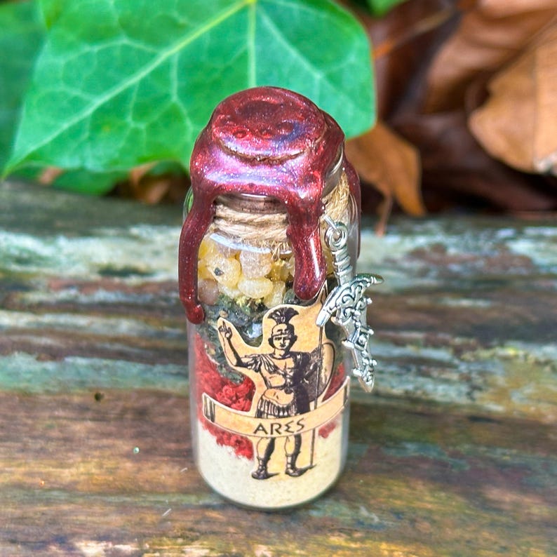 Ares Spell Jar | Greek Mythology | Witchcraft Altar Magic Decor ...