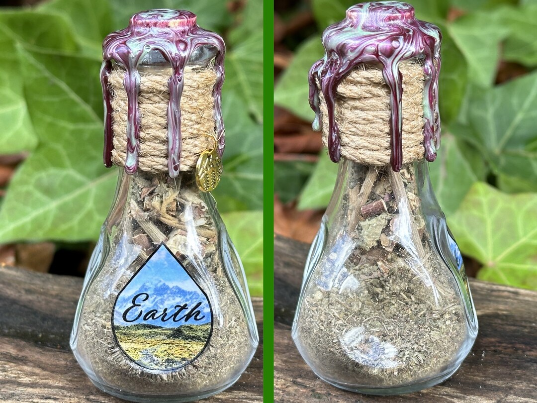 EARTH Element Spell Jar | Altar Magic Decor | Witchcraft Spell Jar ...