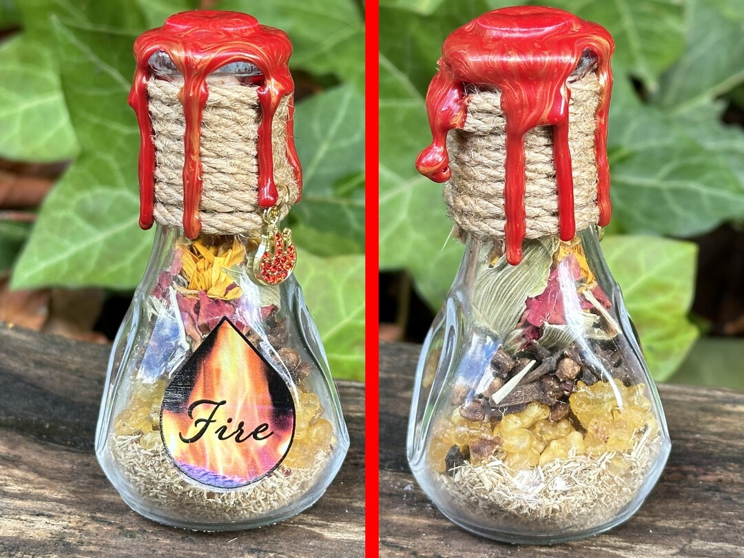 FIRE Element Spell Jar | Altar Magic Decor | Witchcraft Spell Jar ...