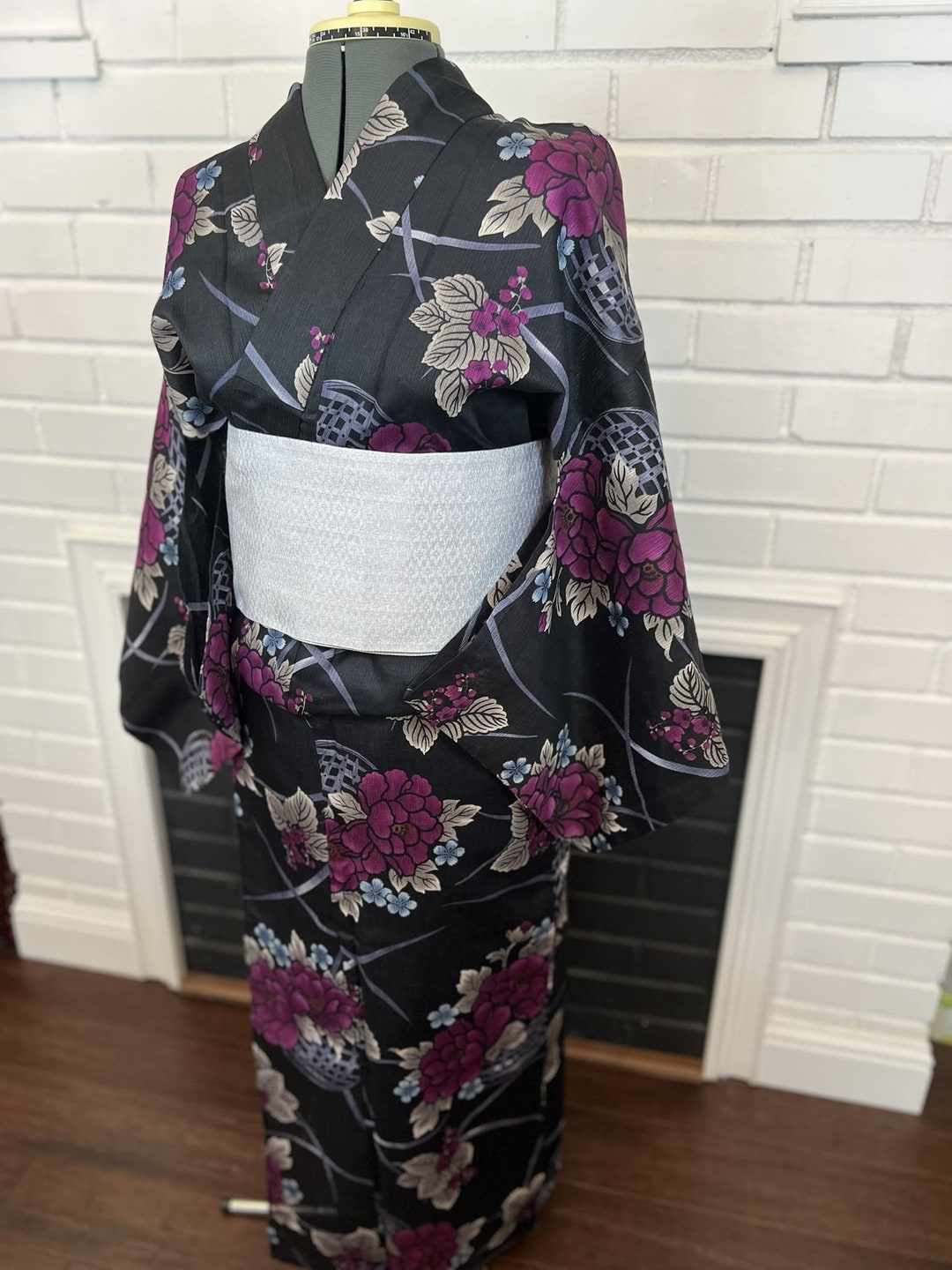 YUKATA, Purple Flower, Size: Free / Japanese Traditional Women's Yukata - Etsy