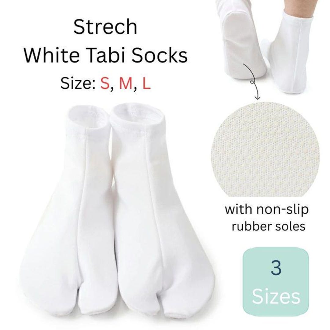 Japanese Easy-to-wear Stretch Tabi Socks With Non-slip Soles, Size S, M ...