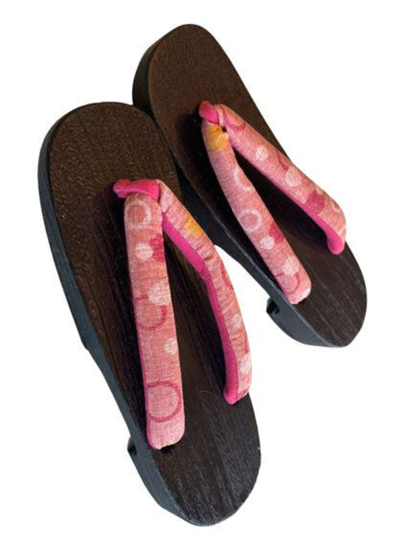 Japanese Women's Wooden Geta Sandals, Size M, Traditional Pink With a ...
