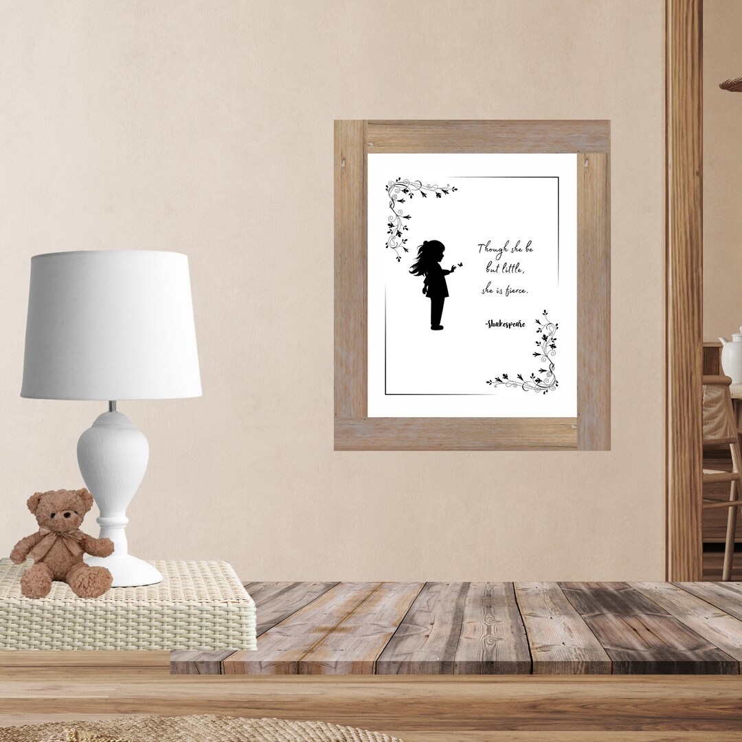 Little but Fierce Kids Room Printable Wall Art Girls Wall Art, Nursery ...