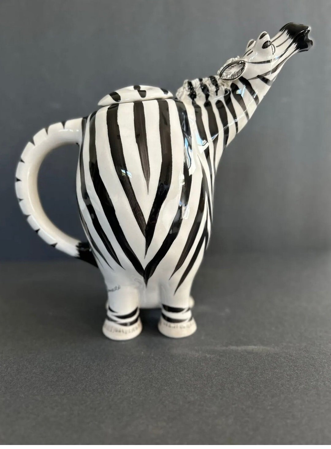 2009 Blue Sky Ceramic Zebra Teapot by Lynda Corneille-decorative ...