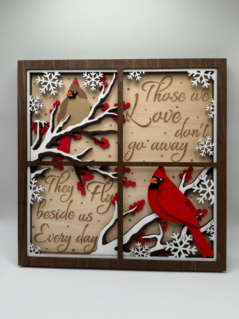 Cardinal Window Sill 3D Sign - Etsy
