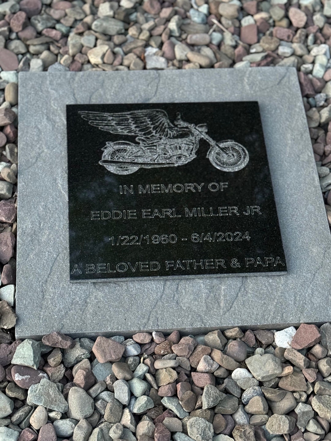 Granite Memorial Stone 12x12 Inch - Etsy