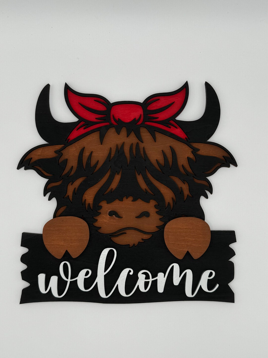 Highland Cow Welcome Sign - Etsy