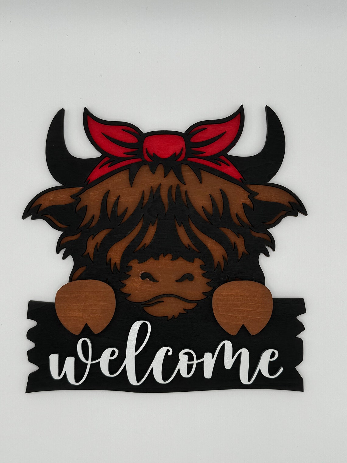 Highland Cow Welcome Sign - Etsy