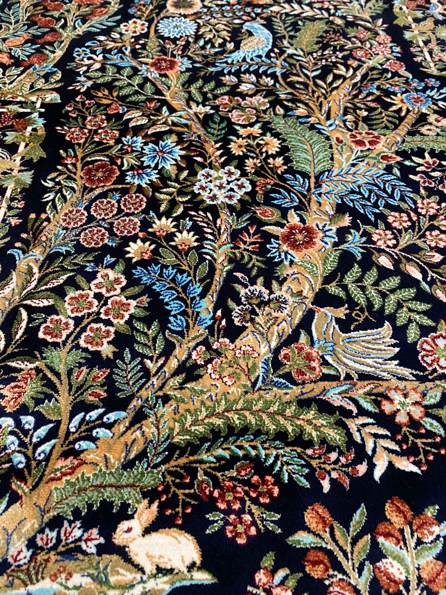 Tree of Compassion Floral Oriental Silk Medium Rug - Etsy