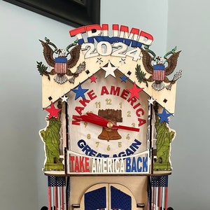 Trump Desktop MAGA Clock Laser SVG File Glowforge Lightburn - Etsy