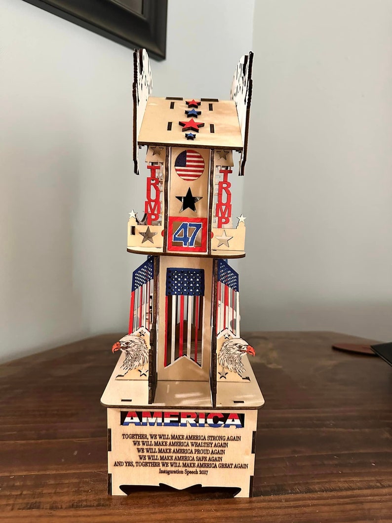 Trump Desktop MAGA Clock Laser SVG File Glowforge Lightburn - Etsy