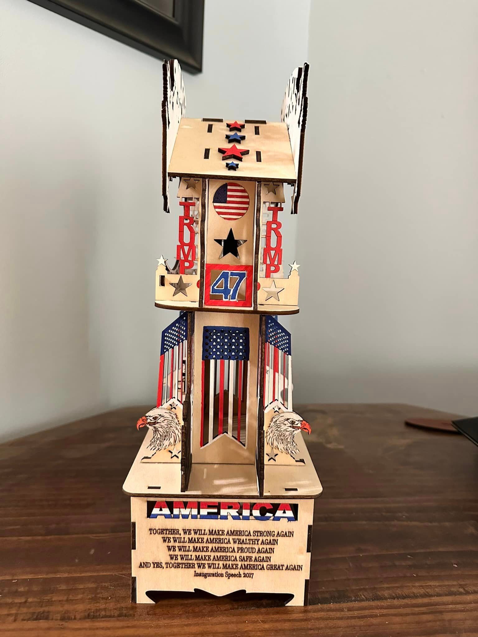 Trump Desktop MAGA Clock Laser SVG File Glowforge Lightburn - Etsy