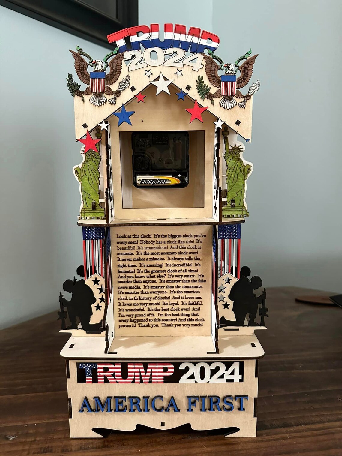 Trump Desktop MAGA Clock Laser SVG File Glowforge Lightburn - Etsy