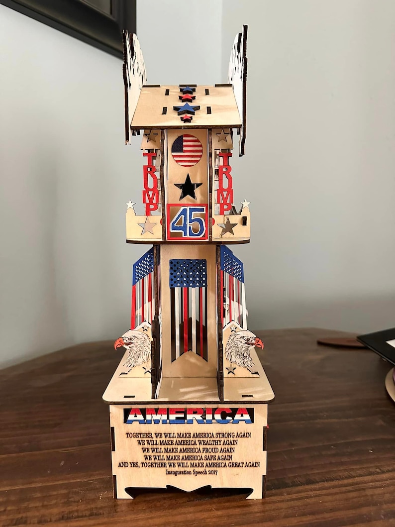 Trump Desktop MAGA Clock Laser SVG File Glowforge Lightburn - Etsy