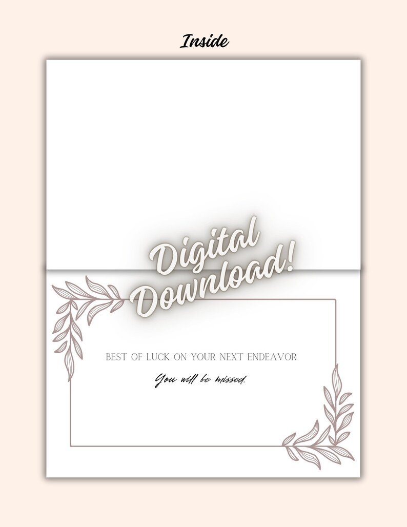 Farewell Wishes Card for Co-worker, Thank You Greeting Card, Leaving ...