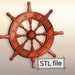 Ship's Rudder 3D Model STL FILE helm Wheel for 3D Printing or Engraving ...