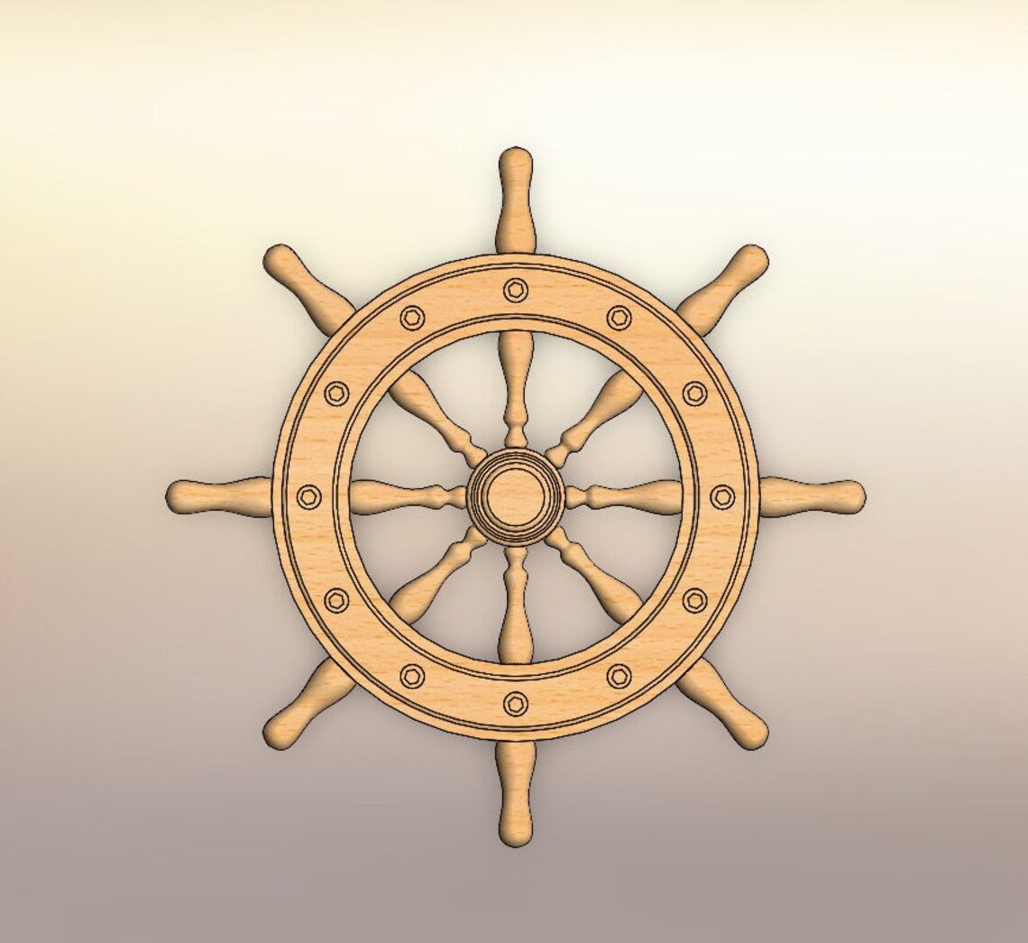 Ship's Rudder 3D Model (STL FILE) -helm - Wheel - for 3D Printing or ...