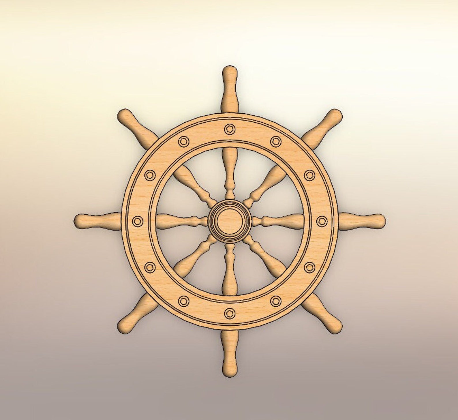 Ship's Rudder 3D Model (STL FILE) -helm - Wheel - for 3D Printing or ...