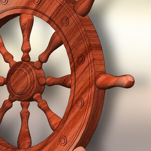Ship's Rudder 3D Model (STL FILE) -helm - Wheel - for 3D Printing or ...