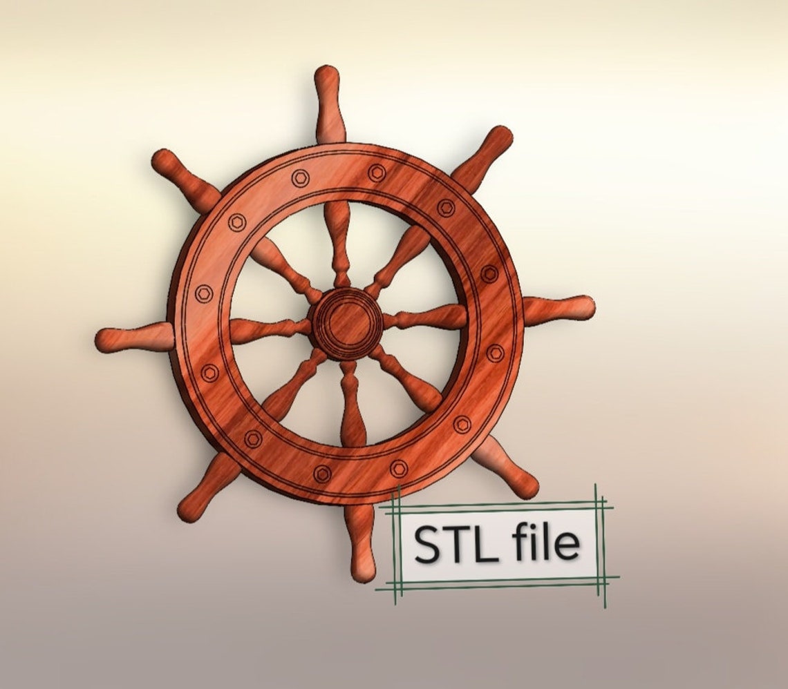 Ship's Rudder 3D Model (STL FILE) -helm - Wheel - for 3D Printing or ...