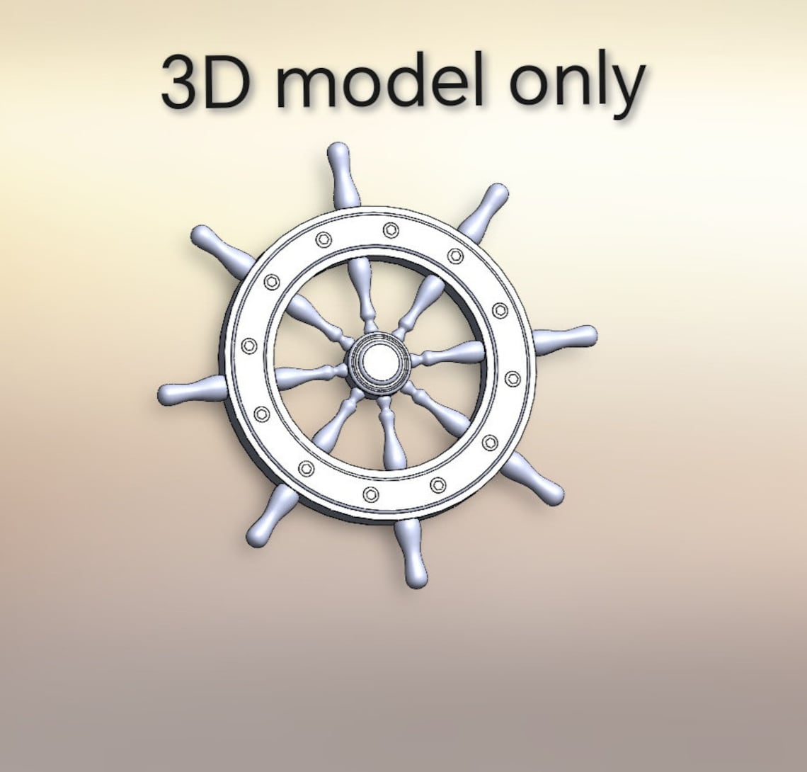 Ship's Rudder 3D Model (STL FILE) -helm - Wheel - for 3D Printing or ...