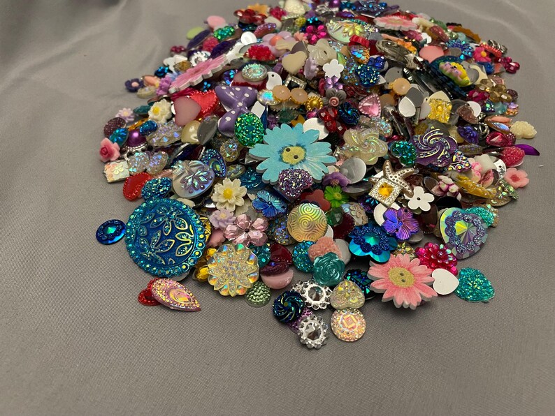 Colorful Flatback Embellishments, DIY Craft Supply Lot - Etsy
