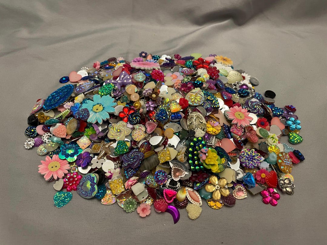 Colorful Flatback Embellishments, DIY Craft Supply Lot - Etsy