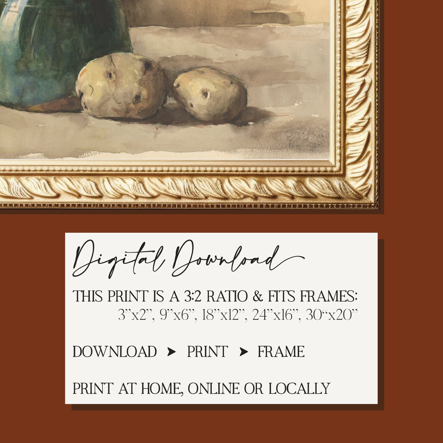 Still Life Potatoes Digital Download Digital Print Printable Wall Art ...